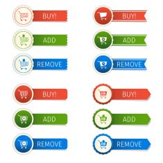 Shopping cart stickers set free image download
