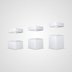 Set of white open cartons Isolated free image download