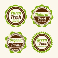 Set of organic bio labels free image download