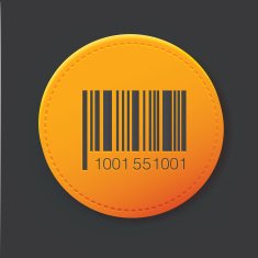 Barcode button clean vector free image download
