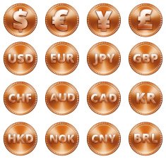 Bronze Currency Buttons Set free image download