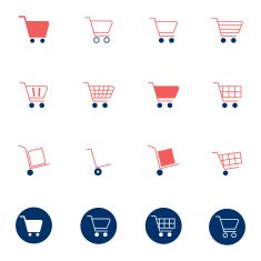 Shopping cart icons set vector illustration free image download