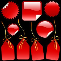 Holiday shopping red stickers free image download