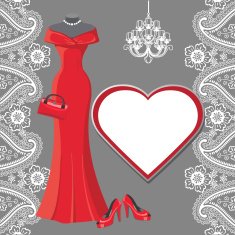 Rad party dress with chandelier label paisley border N2 free image download