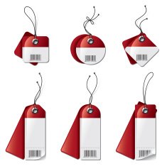 Glossy Red Labels free image download