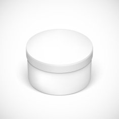 Realistic round package box for products N2 free image download