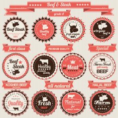 Beef and steak labels free image download