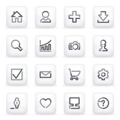 Basic contour icons on gray buttons free image download