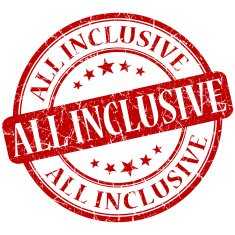 All inclusive grunge red round stamp free image download