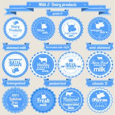 Fresh milk and dairy labels N3 free image download