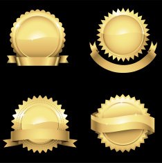 Glossy Gold Seals free image download