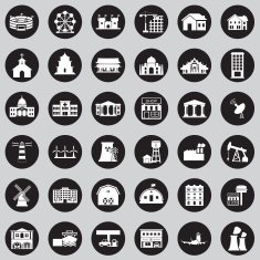 Buildings and city icon set N2 free image download