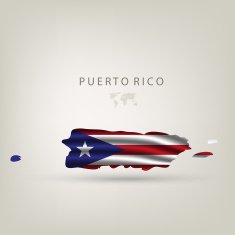 Flag of PUERTO RICO as a country with shadow N2 free image download