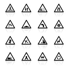 Black Silhouettes - Warning Road Signs N2 free image download