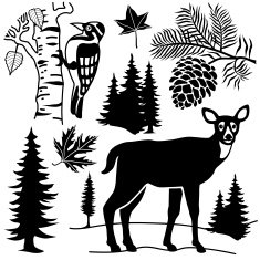 Deer and forest elements free image download