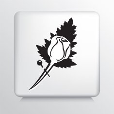 Square Icon With Rose Boutonniere Florist Symbol free image download