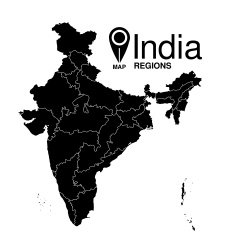 Regions map of India Republic India free image download
