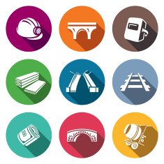 Bridge construction icons set Vector Illustration free image download