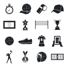Volleyball icons set N3 free image download