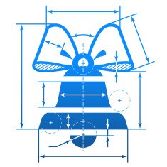 Christmas bell with dimension lines free image download