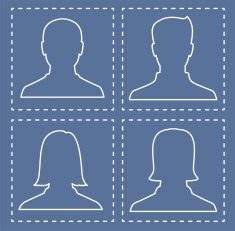 Profiles of people silhouettes in the form lines free image download
