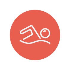 Pool wave thin line icon free image download