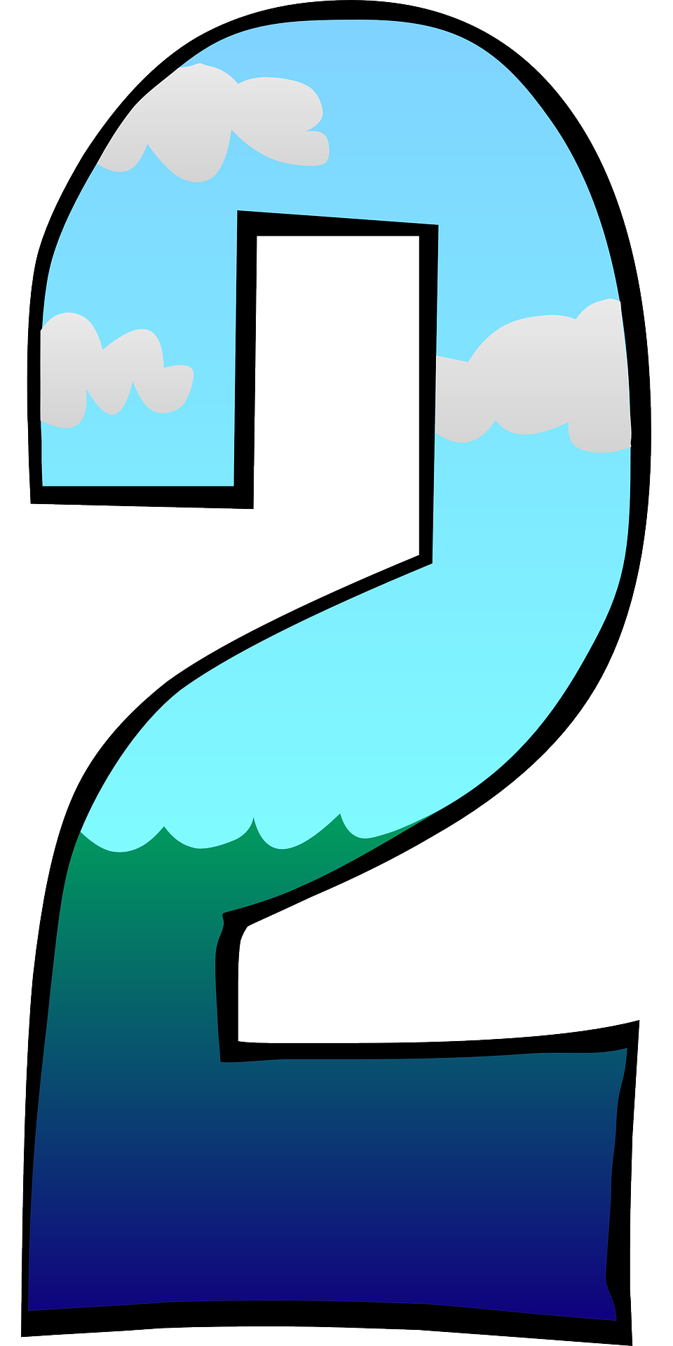 Image of the ocean on the number two free image download