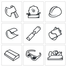 Woodworking icons Vector Illustration N2 free image download