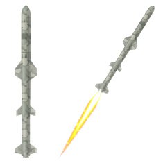Military two-stage rockets on a white background Vector illustr free ...