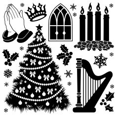 Christian Christmas design elements N2 free image download