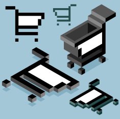 Shopping carts pixel icons N2 free image download