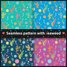 Seamless pattern with seaweed free image download