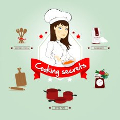 Woman chef vector illustration free image download