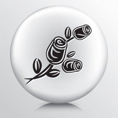 Round Icon With Roses Florist Symbol free image download