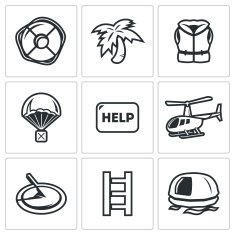 Rescue operation icons set Vector Illustration N2 free image download