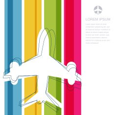Flight airplane silhouette and rainbow stripes background free image ...