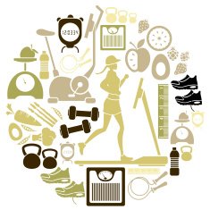 Diet and Exercise Icon Set free image download