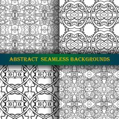 Vector Set of 4 Seamless Monochrome Abstract Pattern N19 free image ...