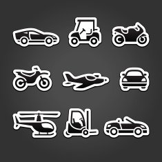 Set stickers transport icons free image download