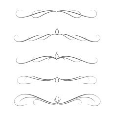 Vintage swirl design element set vector illustration free image download