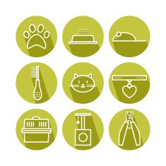 Set of pets icons cat symbols N2 free image download