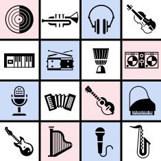 Musical instruments black set free image download