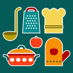 Colorful kitchen symbols free image download