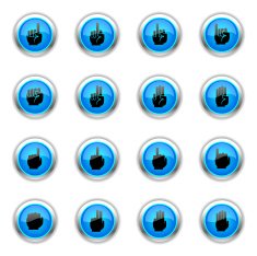 Blue Icons - Hands & Fingers free image download