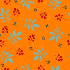 Falling leaves seamless vintage pattern - orange background free image ...