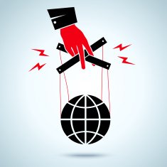 Hand controls the globe free image download