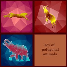 Set of polygonal animals free image download