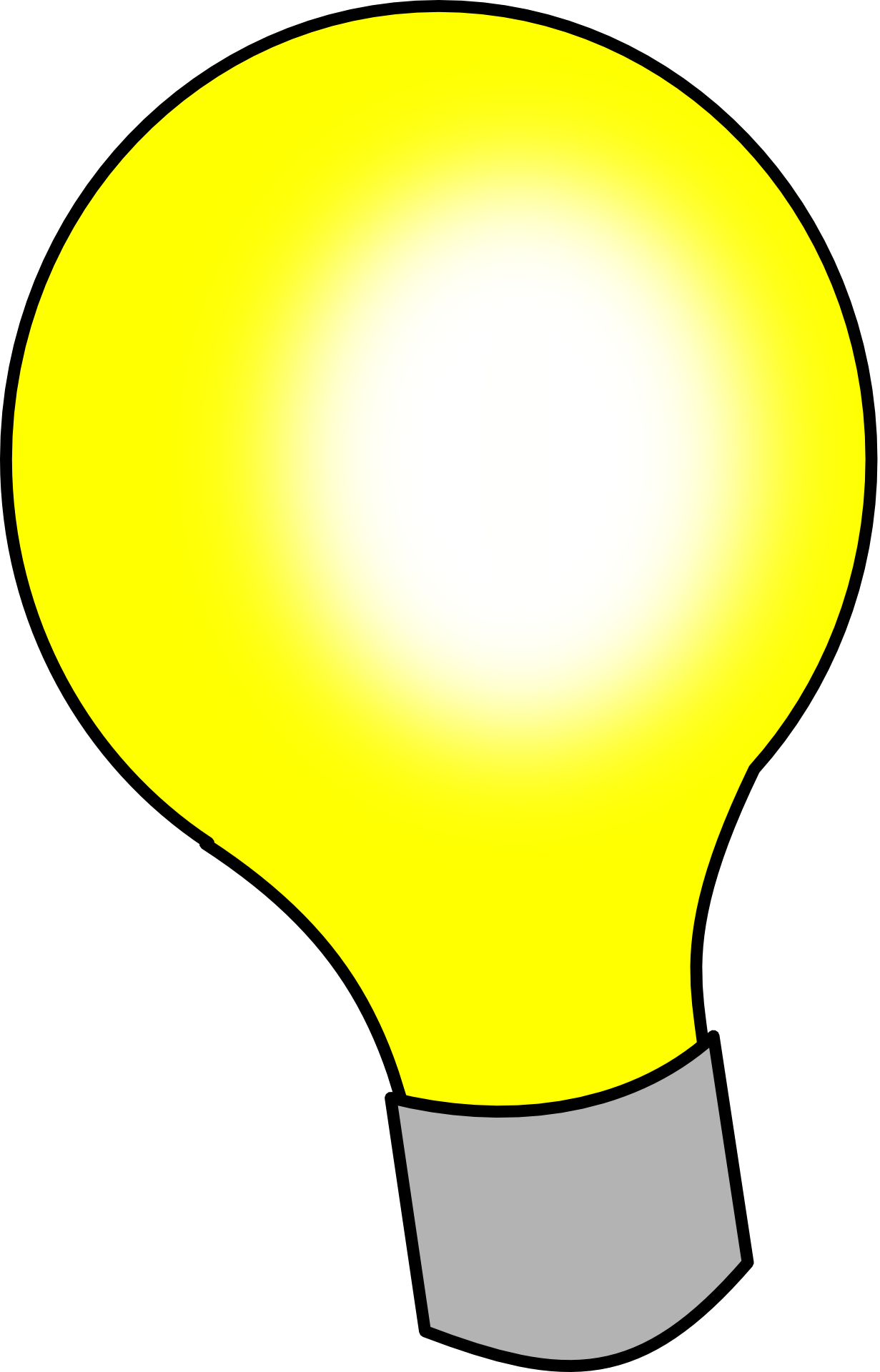 Painted yellow light bulb on white free image download