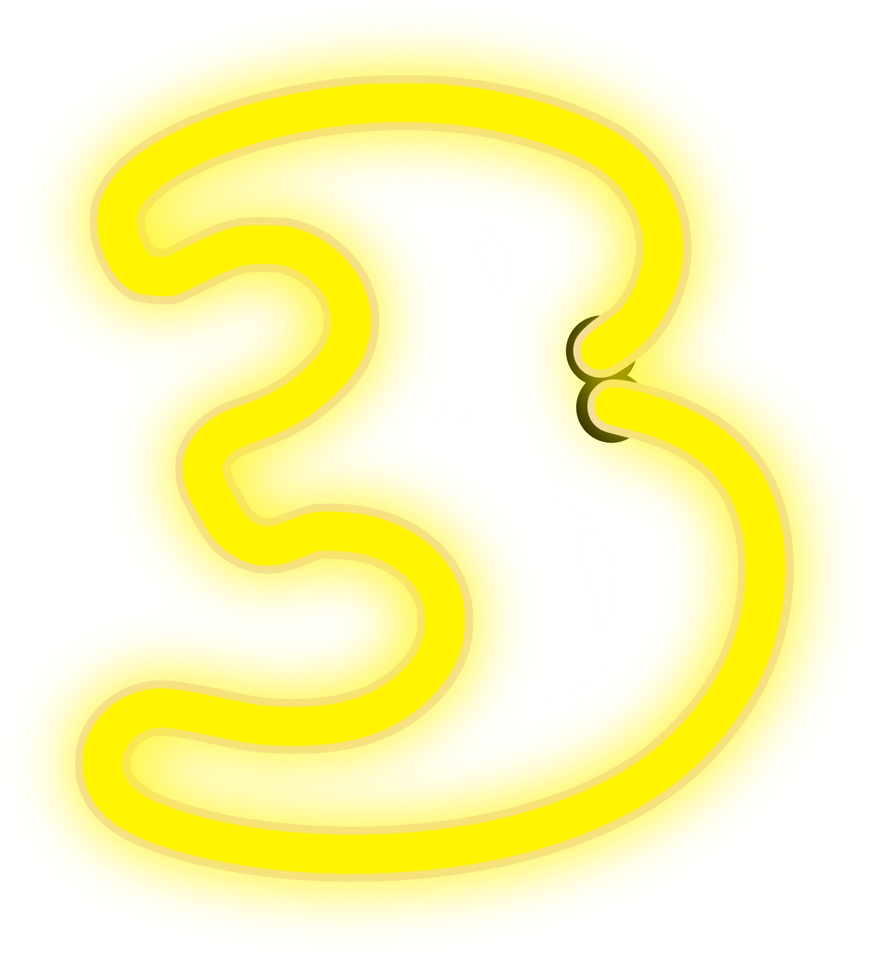 Drawn neon number 3 free image download