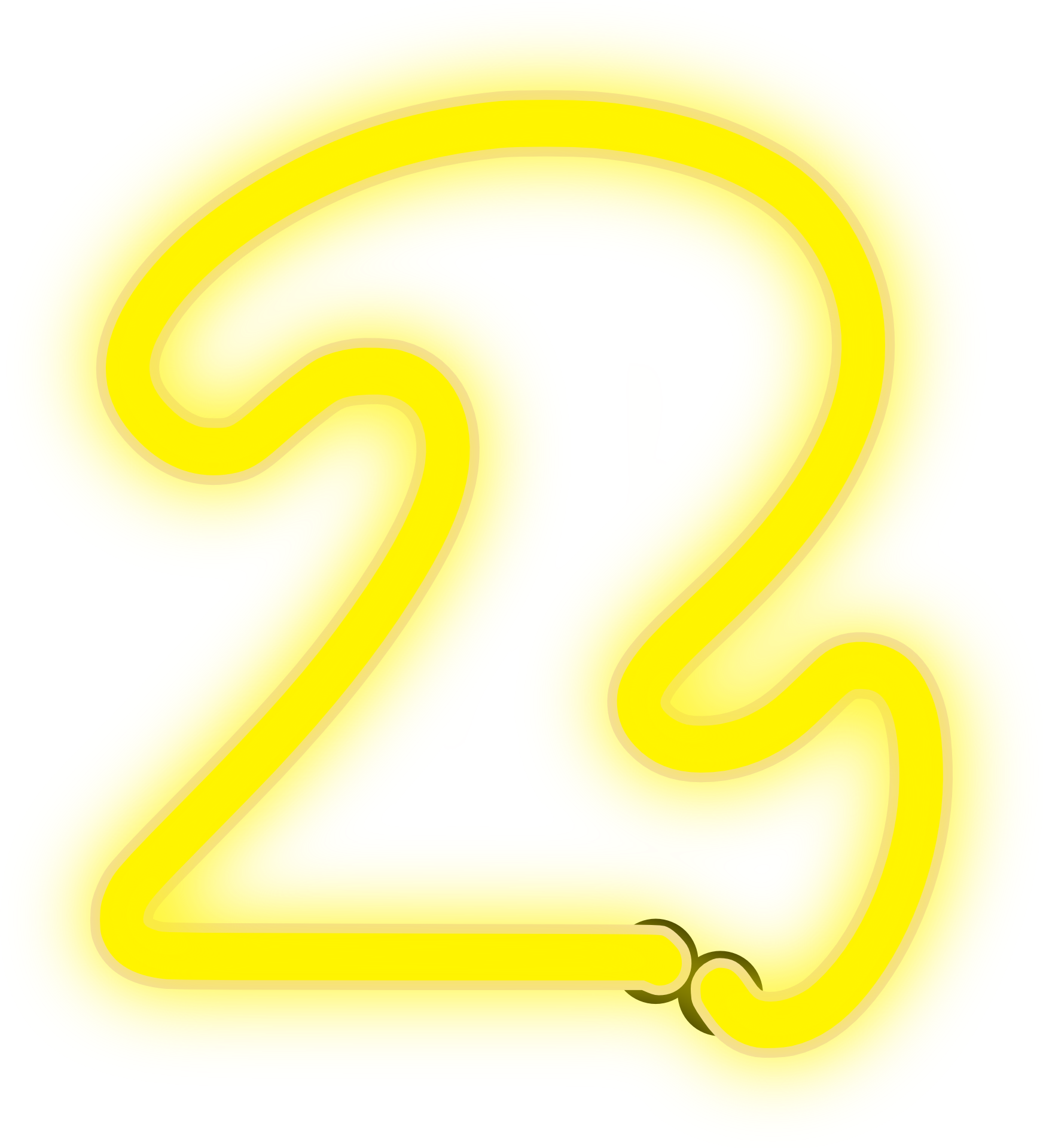 Neon number two free image download